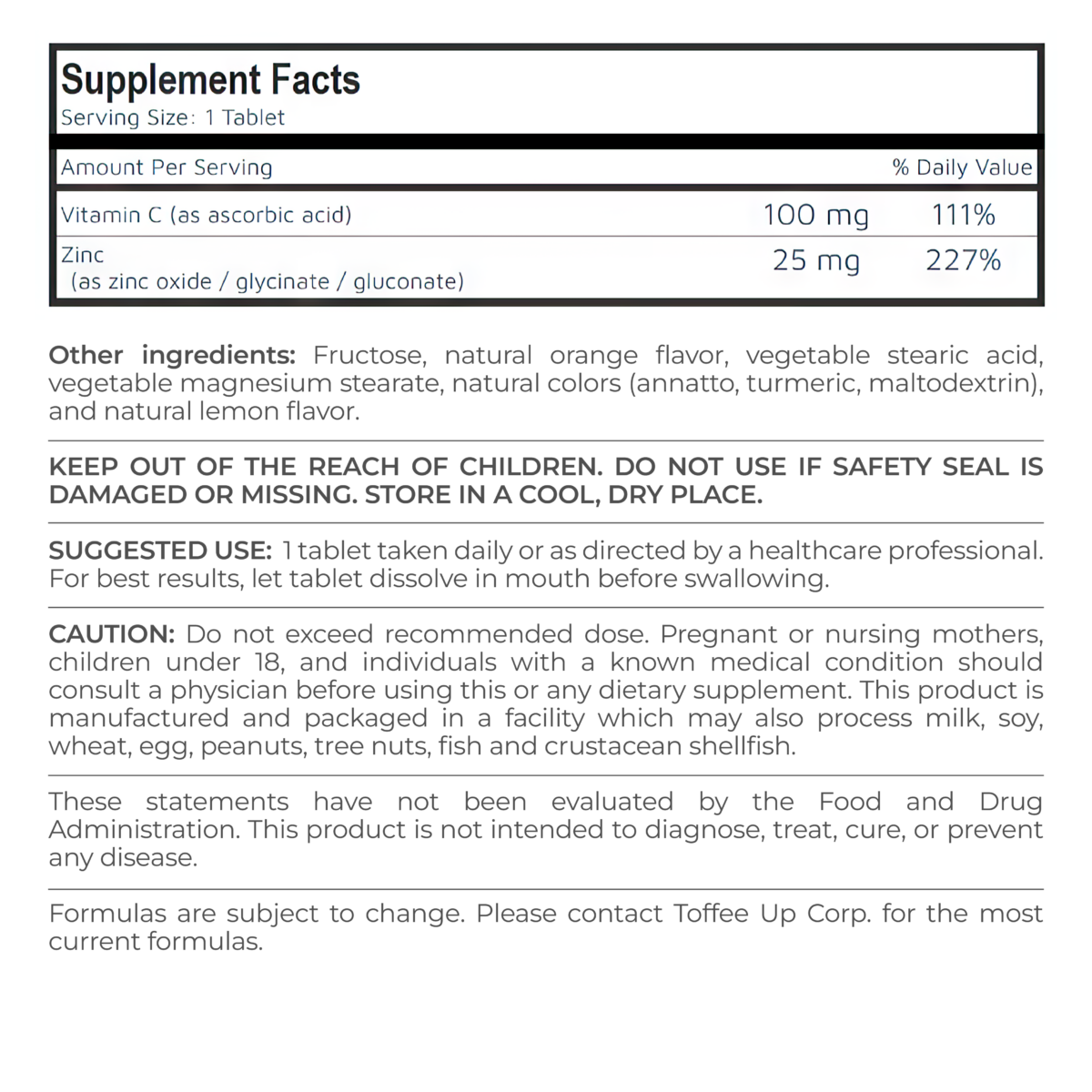 C ZINC FIZZ Dissolving Tablets - Dietary Supplement Manufacturer ...