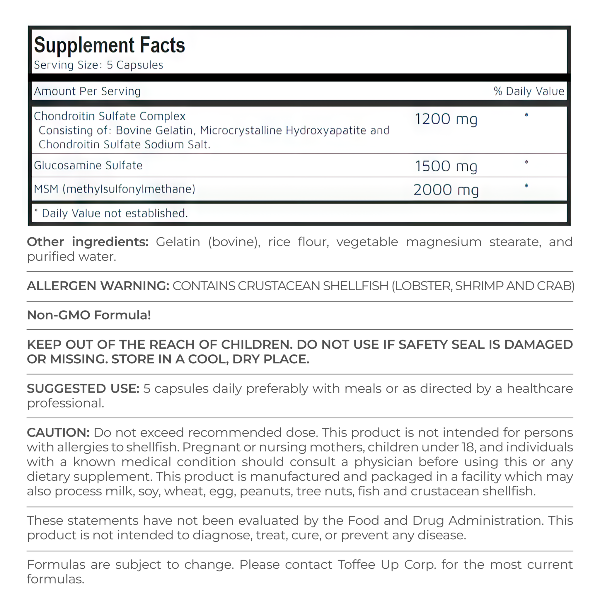 JOINT EASE CS/GS/MSM BLEND - Dietary Supplement Manufacturer - Private ...