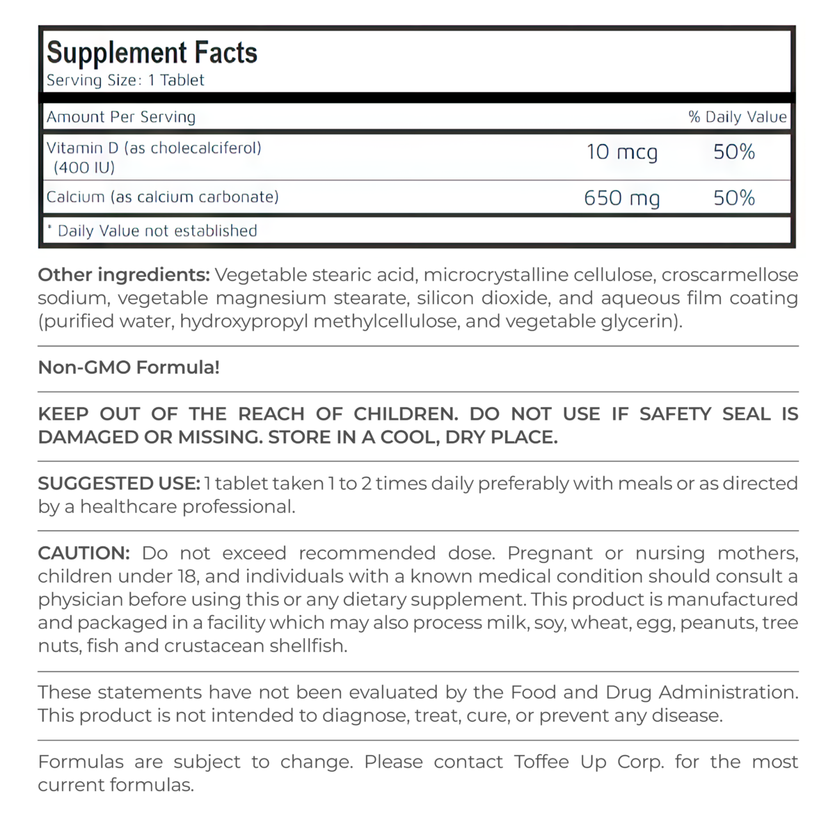CALCIUM CALM 650 MG - Dietary Supplement Manufacturer - Private ...