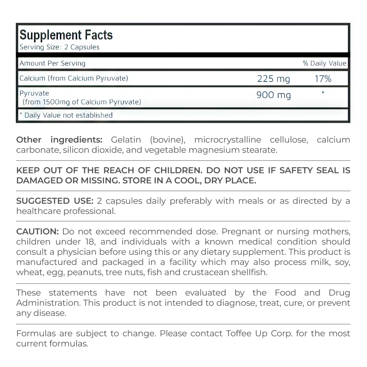 PYRUVATE POWER 750 MG - Dietary Supplement Manufacturer - Private ...