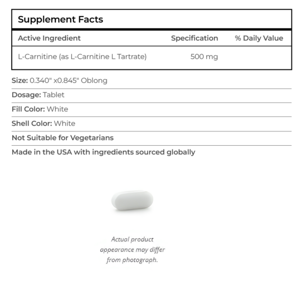 CARNI FUEL PLUS 500 MG L-CARNITINE (L-CARNITINE TARTRATE) - Dietary ...